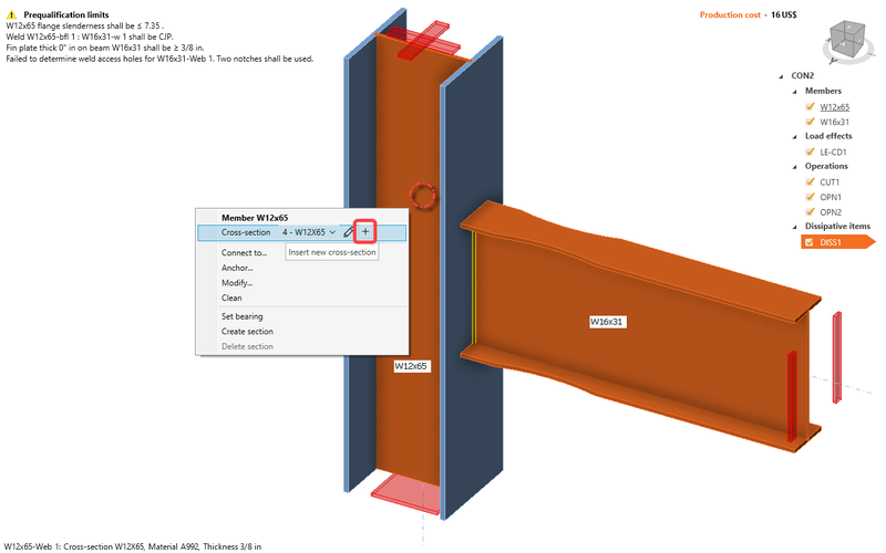 Steel connection capacity design (AISC) | IDEA StatiCa
