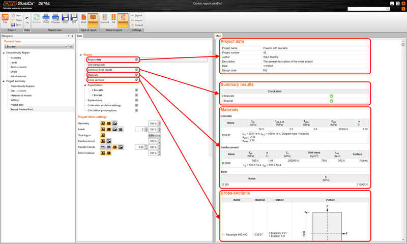 Report in Detail application | IDEA StatiCa