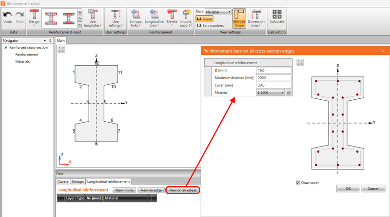 Reinforcement in RCS application | IDEA StatiCa