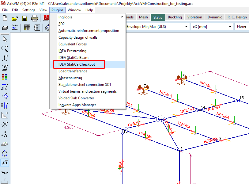 AxisVM BIM link for steel member buckling analysis (EN) | IDEA StatiCa