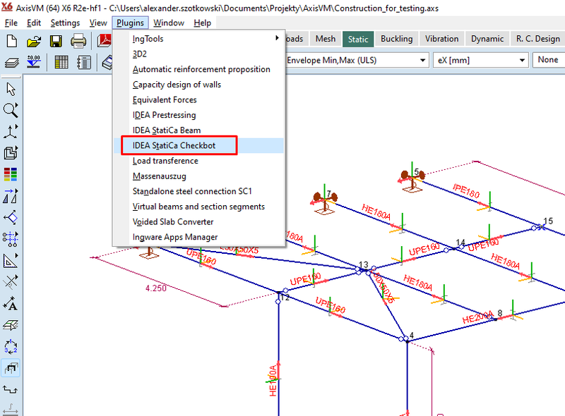 AxisVM BIM link for steel member buckling analysis (EN) | IDEA StatiCa
