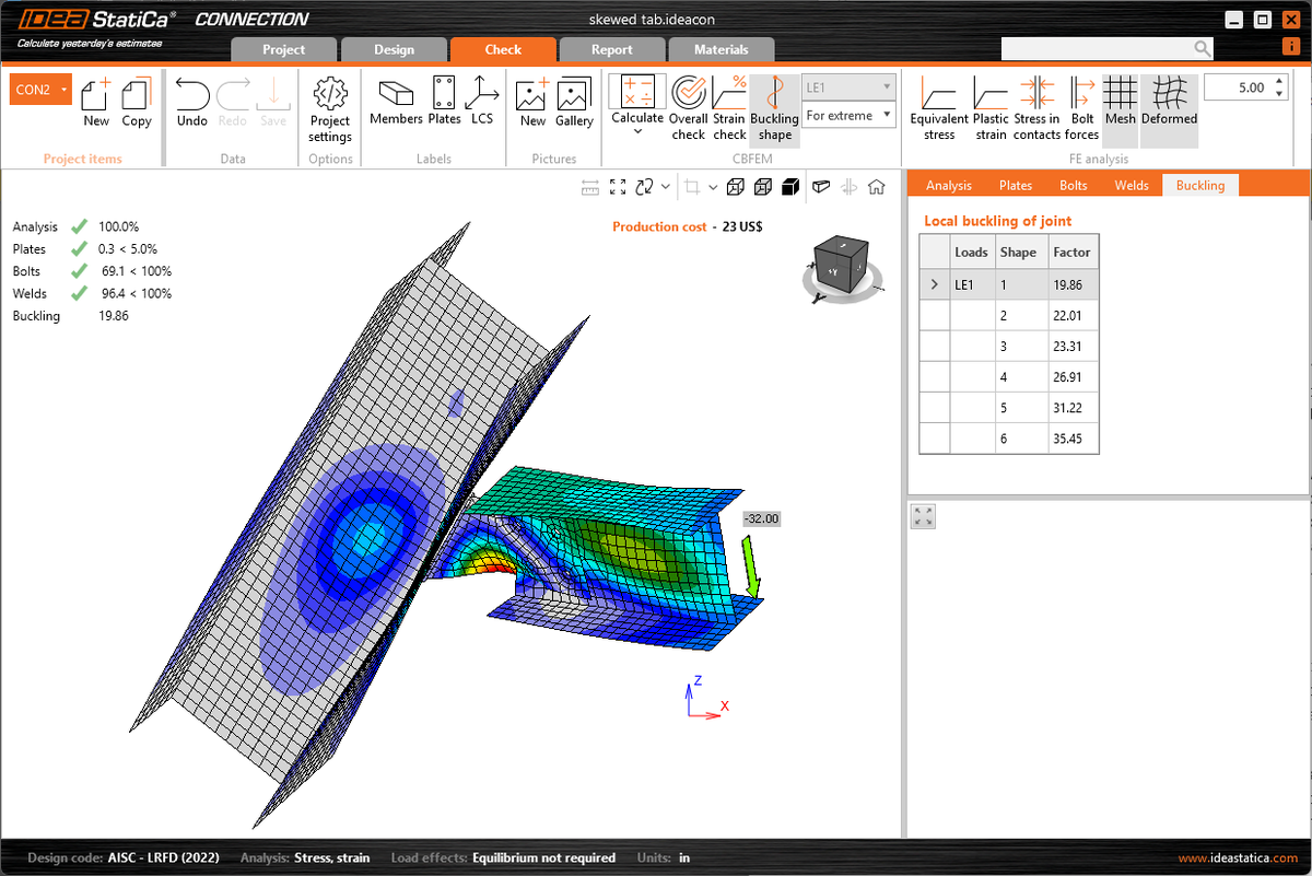 Simplify Skewed Shear Tab Design with IDEA StatiCa | IDEA StatiCa