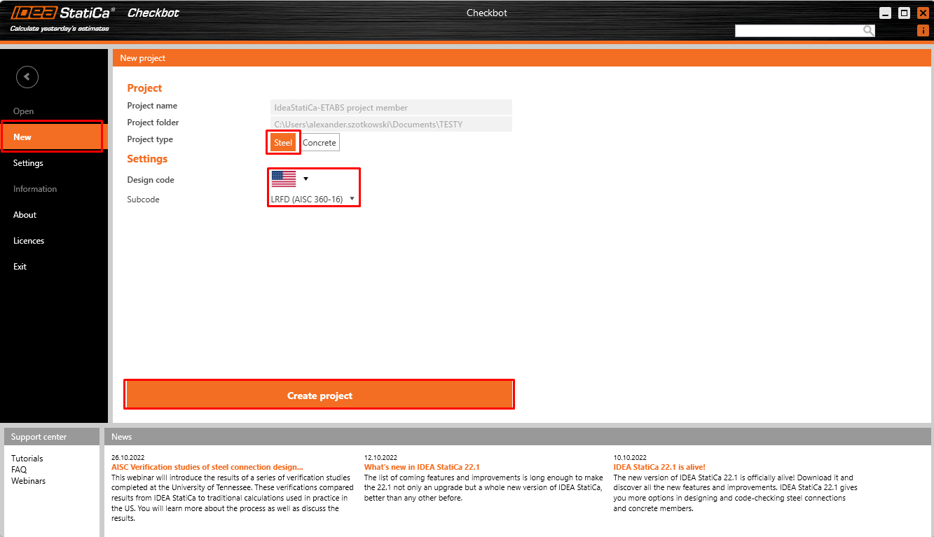 ETABS BIM link for steel member buckling analysis (AISC) | IDEA StatiCa