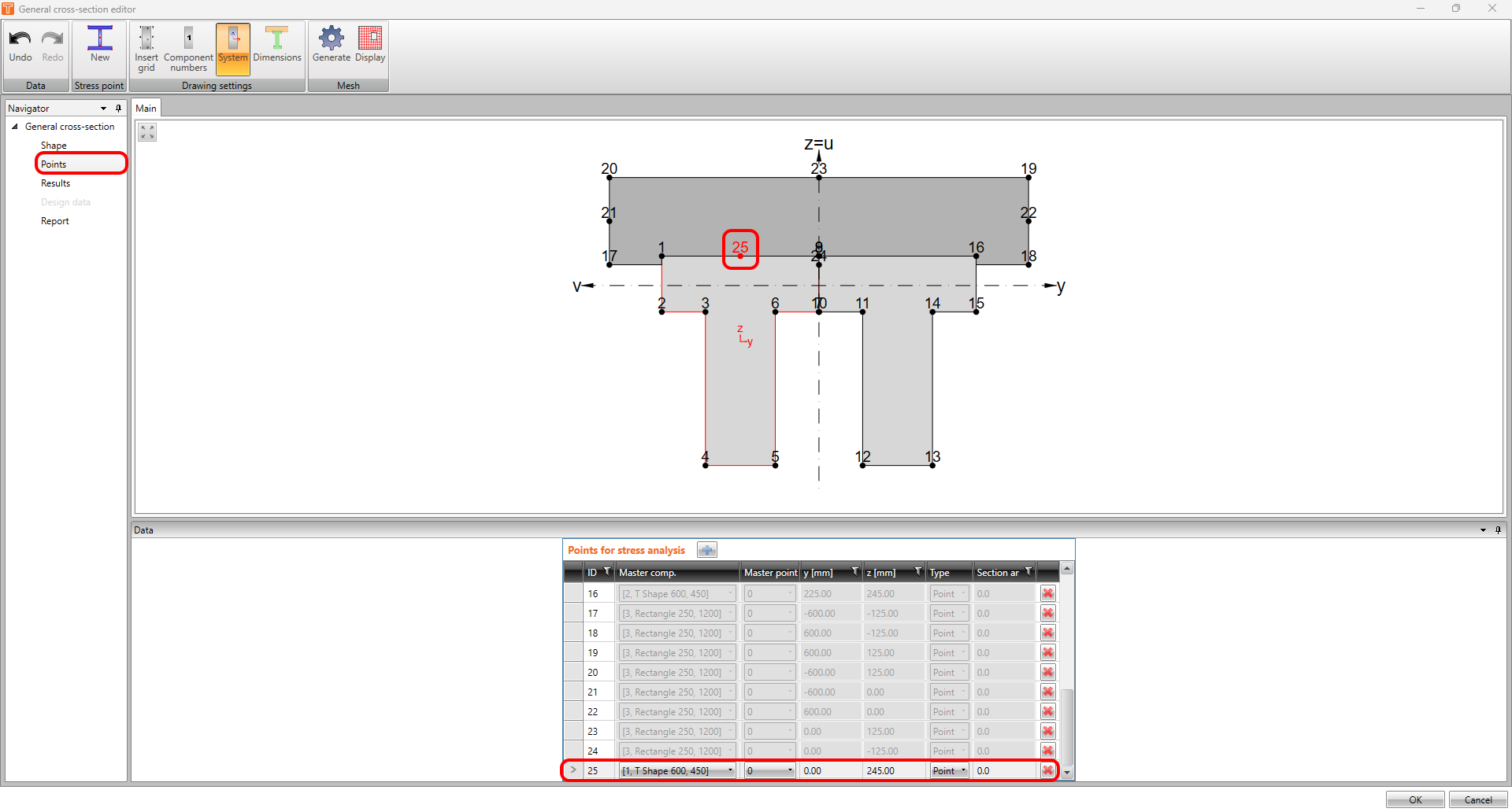 General cross-section editor for concrete | IDEA StatiCa