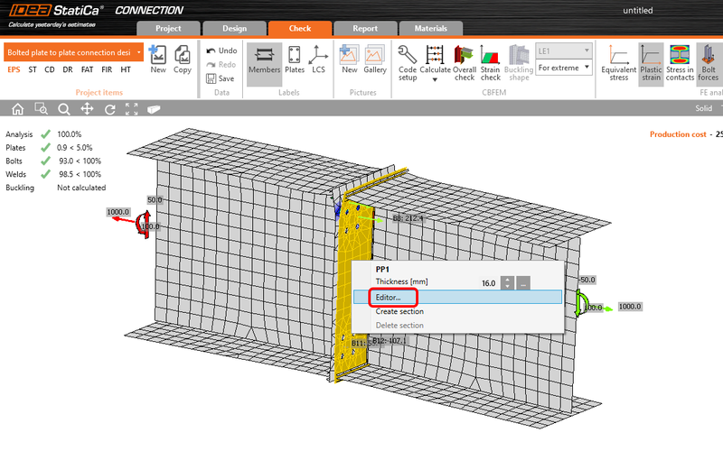 Bolted plate to plate connection design (EN) | IDEA StatiCa
