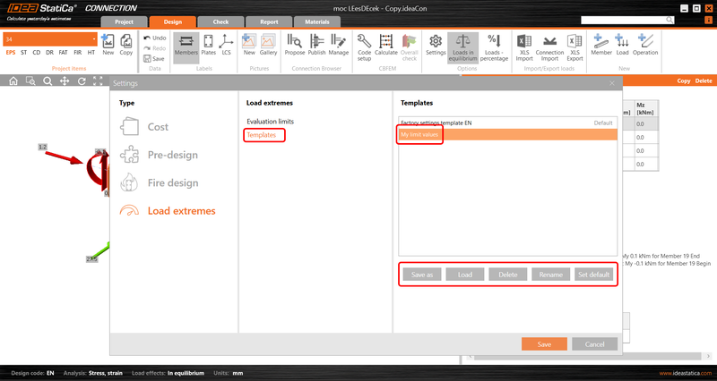 Extreme Load Selection in IDEA StatiCa | IDEA StatiCa