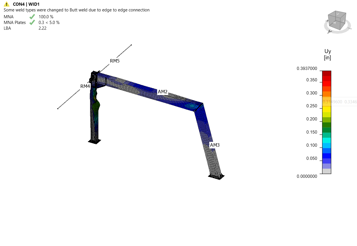 Structural design and code-check of a steel frame (AISC) | IDEA StatiCa