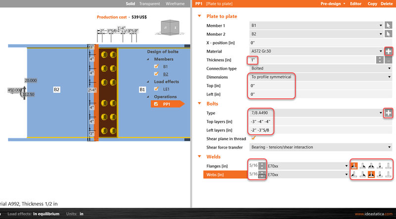 Bolted plate to plate connection design (AISC) | IDEA StatiCa