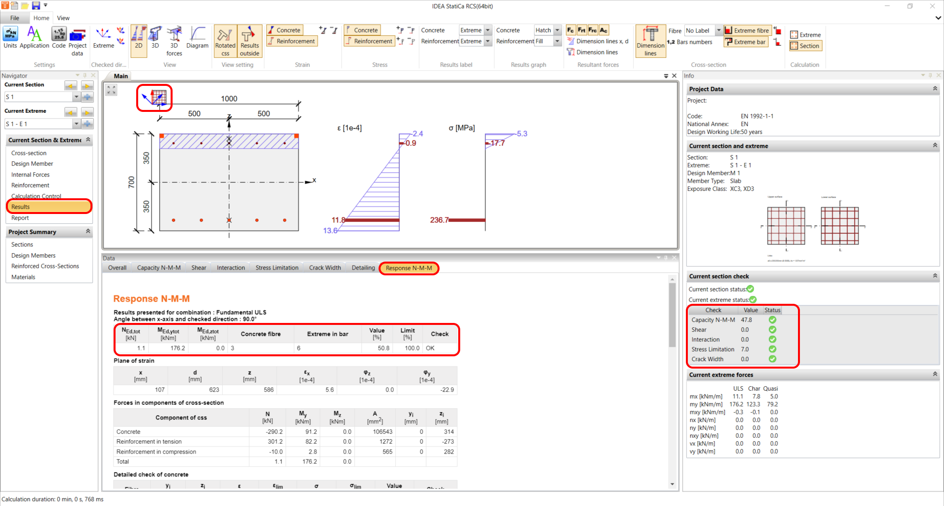Structural design of a reinforced concrete slab (EN) | IDEA StatiCa