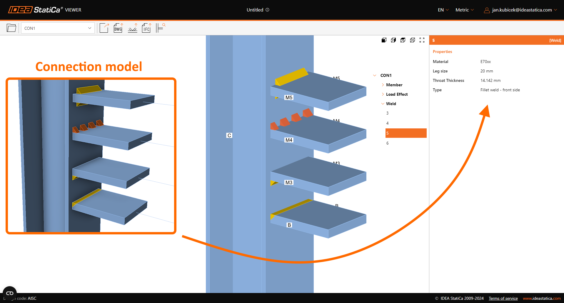 The UI of the IDEA StatiCa Viewer tool | IDEA StatiCa