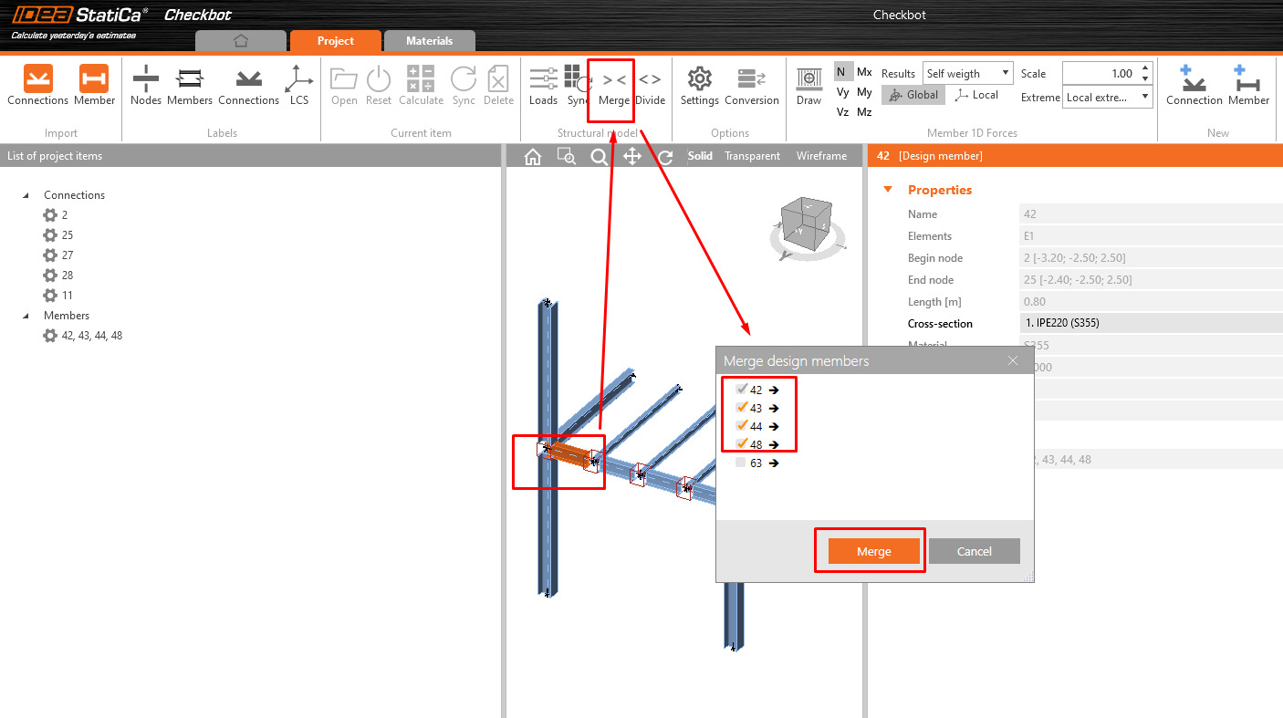 SAP2000 BIM link for the structural design of a steel member (EN) | IDEA StatiCa