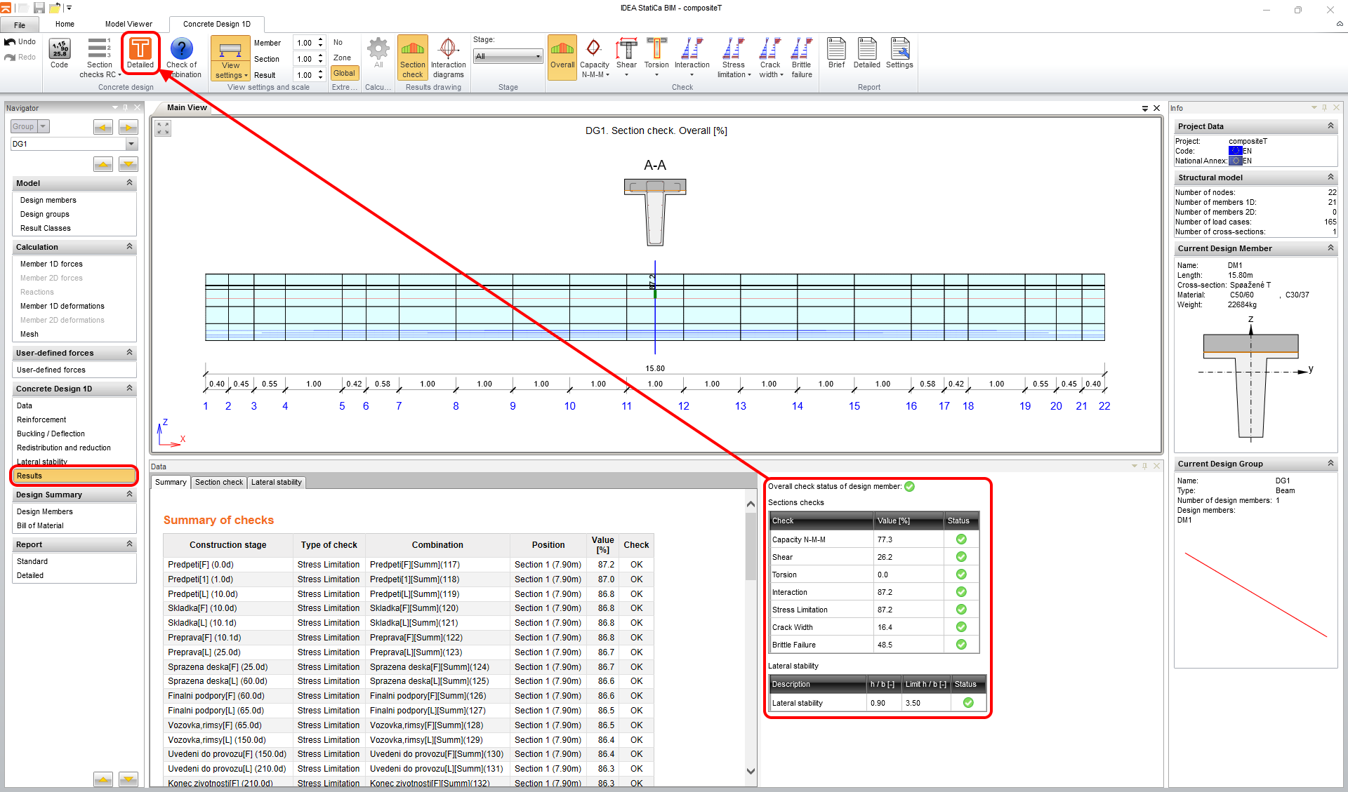 Midas Civil tutorial for BIM link for concrete design | IDEA StatiCa