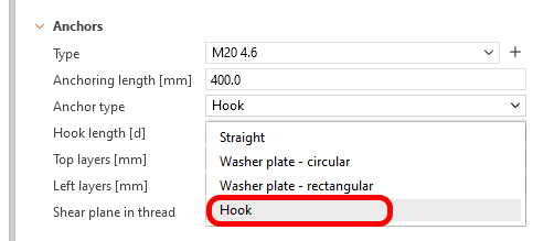 Automatic anchoring code-selection with hooked anchors | IDEA StatiCa