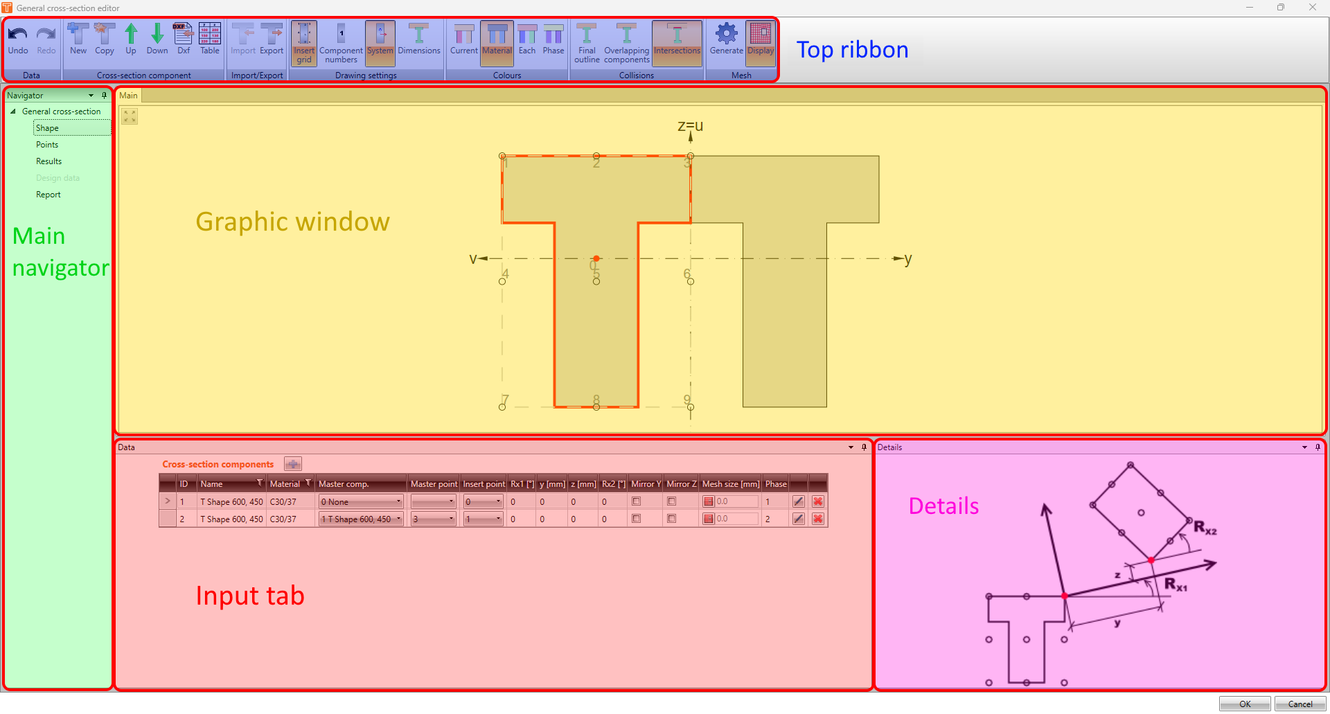 General cross-section editor for concrete | IDEA StatiCa