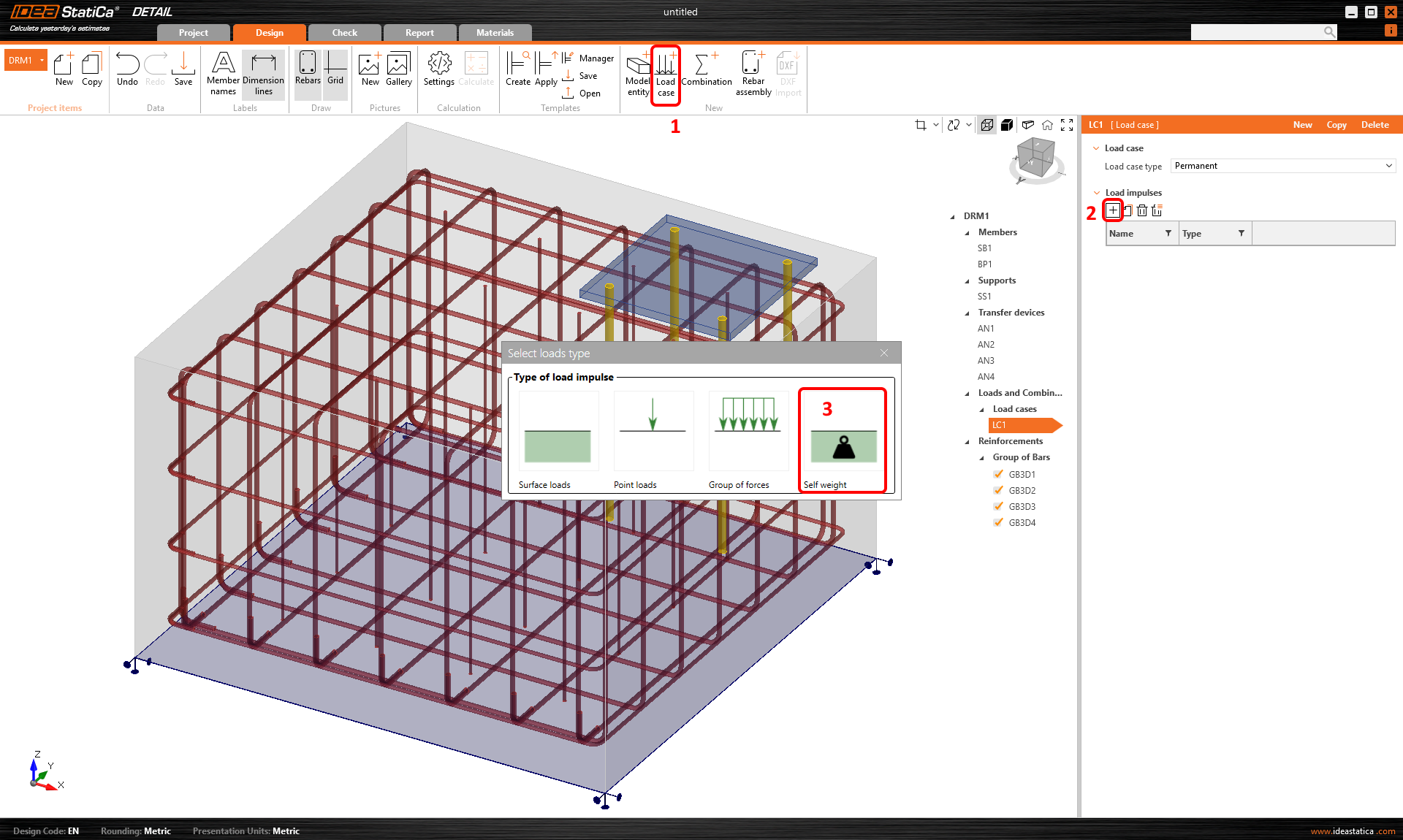 Structural design of a concrete footing in 3D Detail (EN) | IDEA StatiCa
