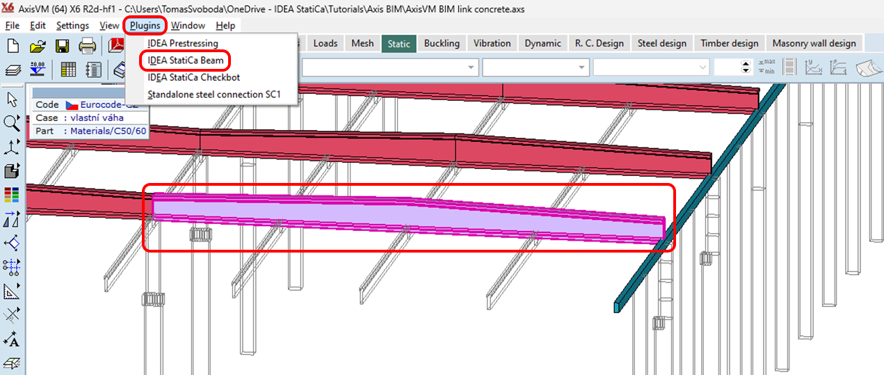 AxisVM BIM link for structural concrete beam design (EN) | IDEA StatiCa