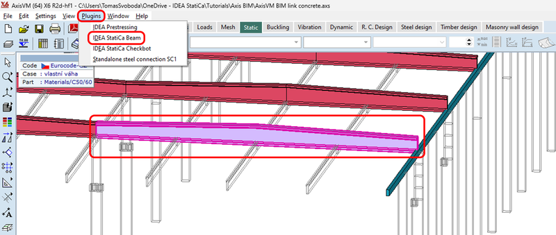AxisVM BIM link for structural concrete beam design (EN) | IDEA StatiCa