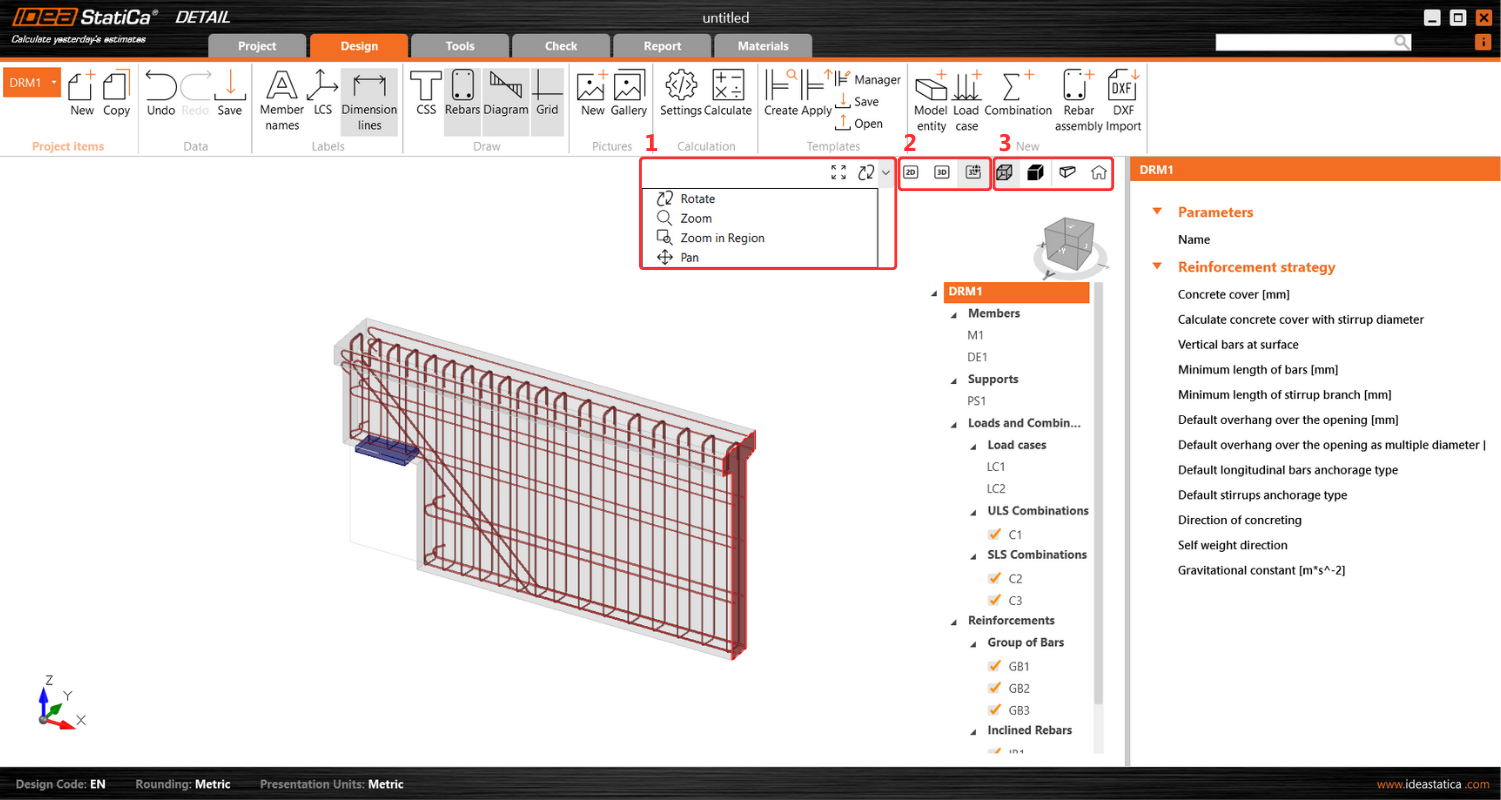Comprehensive user interface in IDEA StatiCa Detail | IDEA StatiCa