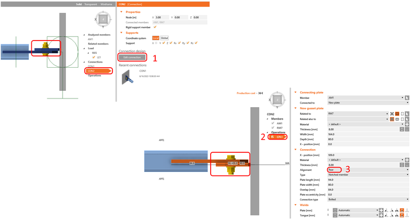 Strengthening of longitudinal bracing | IDEA StatiCa