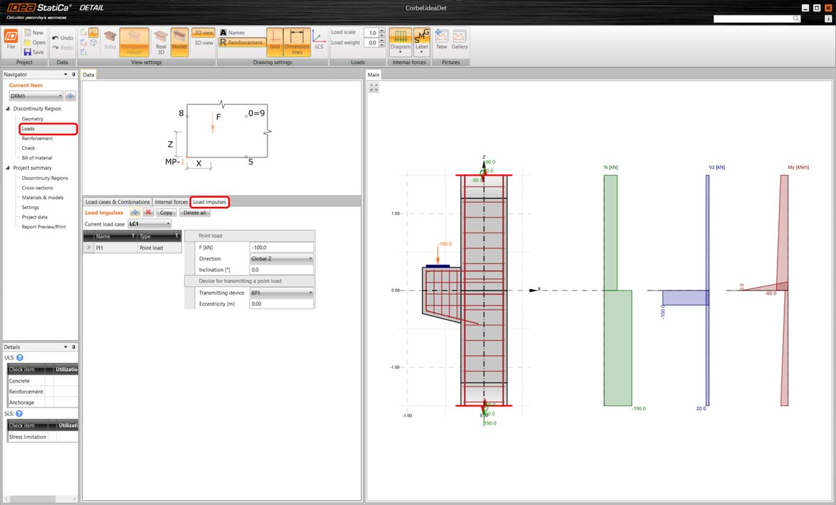 Reinforced column with a bracket (EN) | IDEA StatiCa