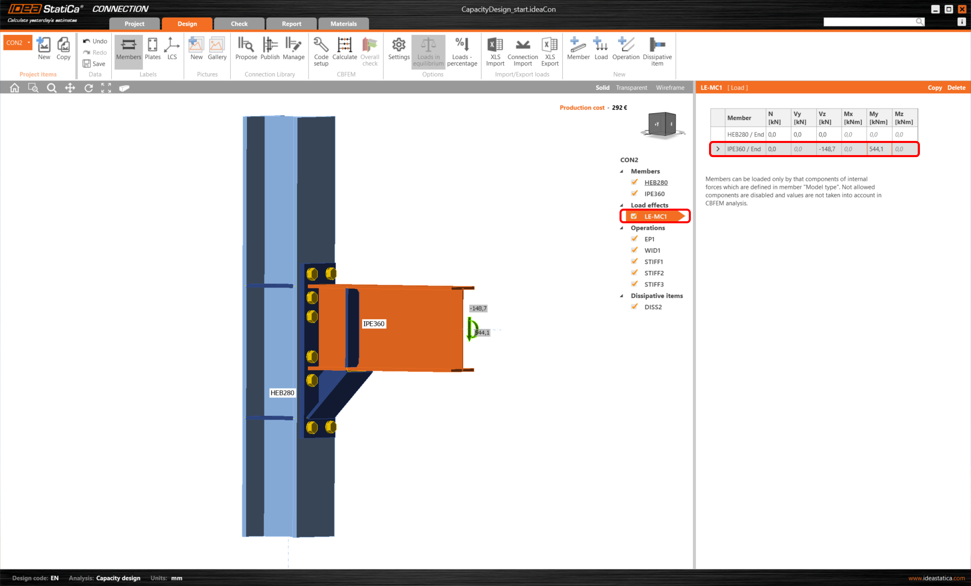 Steel connection capacity design (EN) | IDEA StatiCa