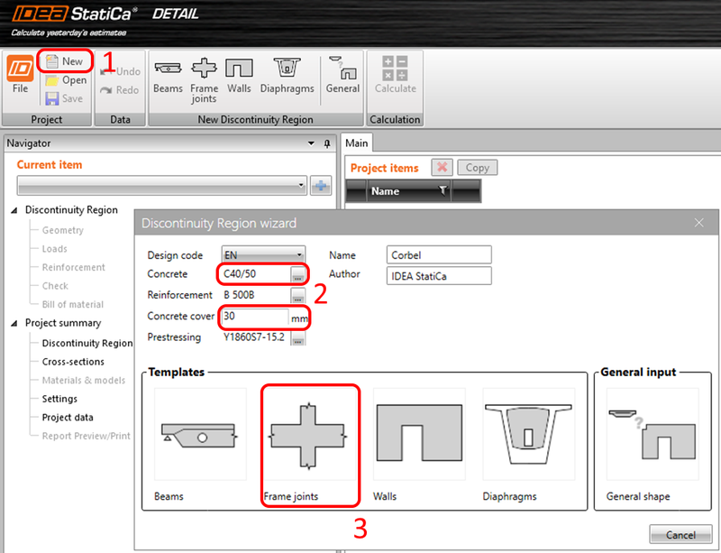Structural design of a concrete corbel (EN) | IDEA StatiCa