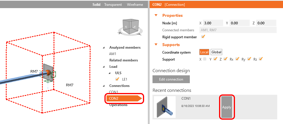 Strengthening of longitudinal bracing | IDEA StatiCa