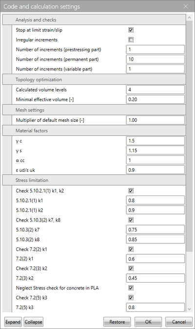 Code and calculation settings in Detail application | IDEA StatiCa