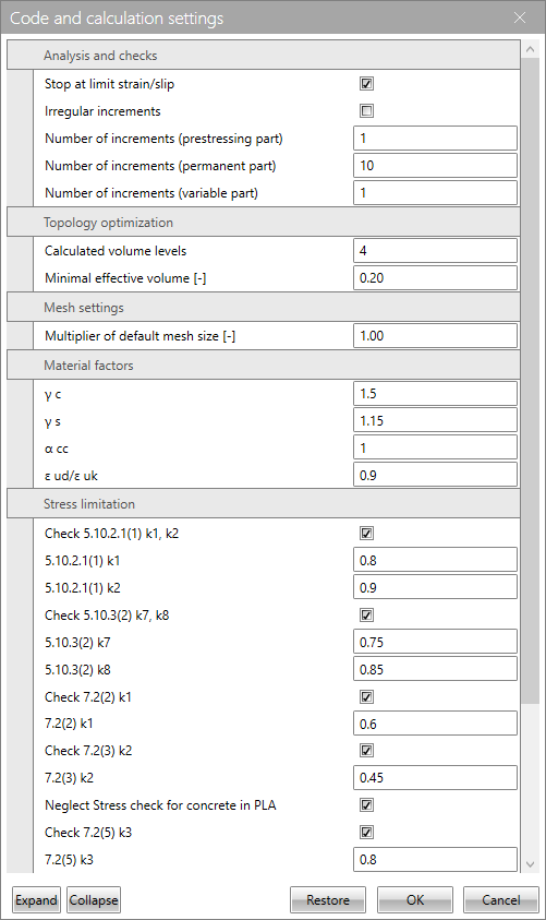 Code and calculation settings in Detail application | IDEA StatiCa