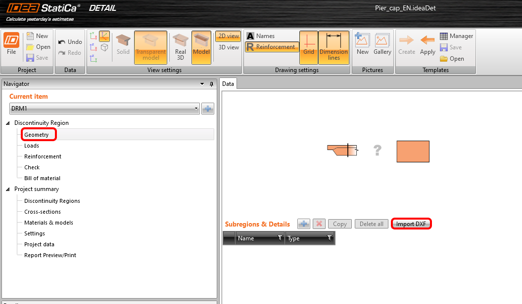 Design and code-check of a pier cap from DXF (EN) | IDEA StatiCa