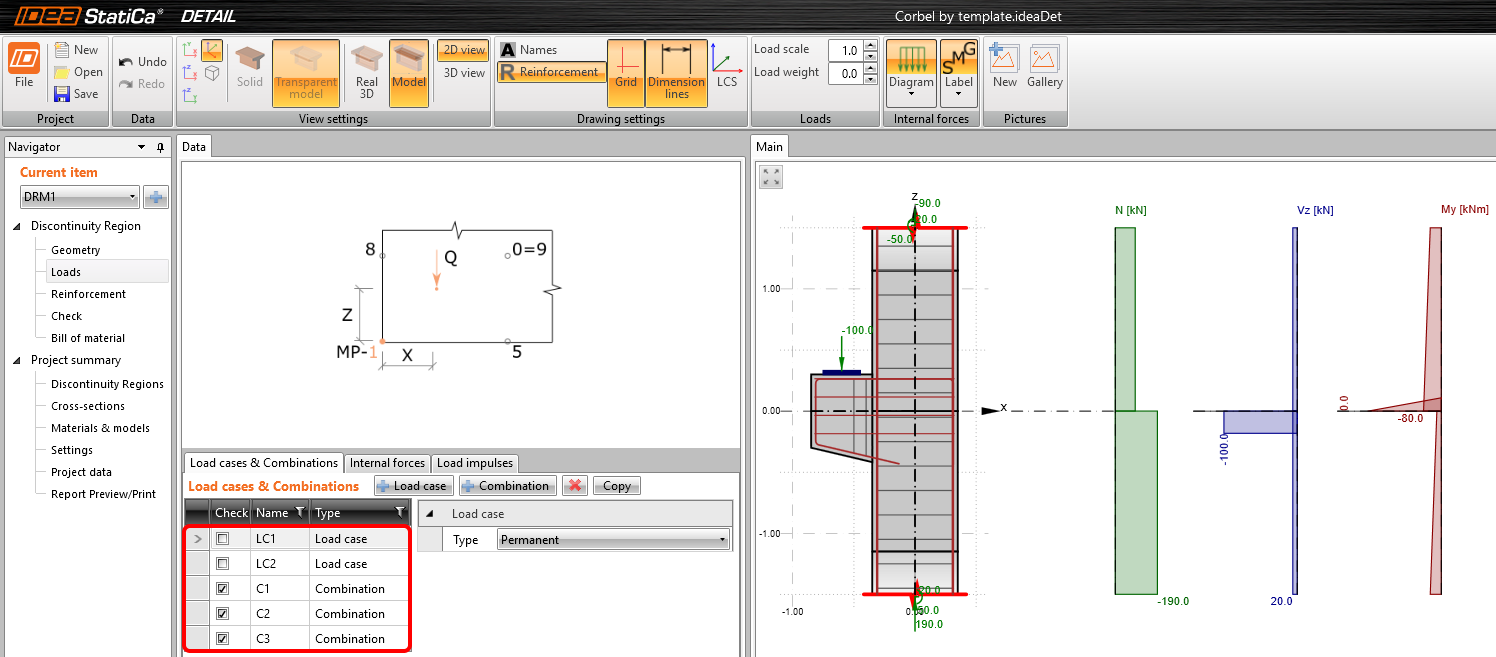 Modeling concrete corbel from DXF | IDEA StatiCa