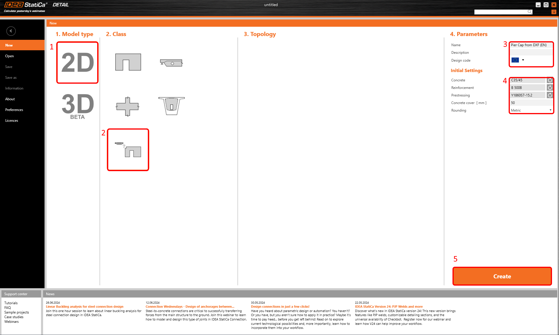 Design and code-check of a pier cap from DXF (EN) | IDEA StatiCa
