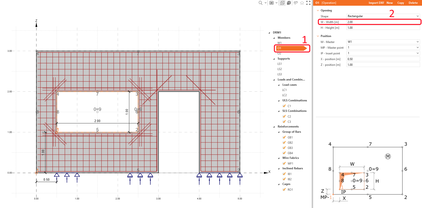 Structural design of a concrete wall (EN) | IDEA StatiCa