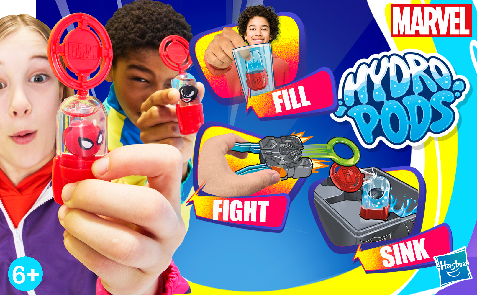 Hydro Pods Marvel Clash & Splash Duel Battle Toy, Water Activated ...