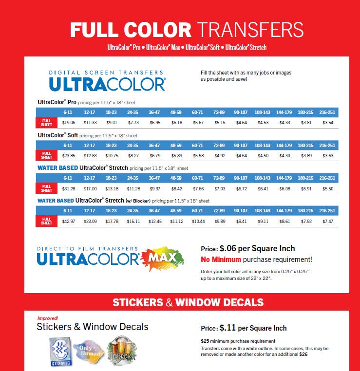 Custom Heat Transfer Pricing | Transfer Express