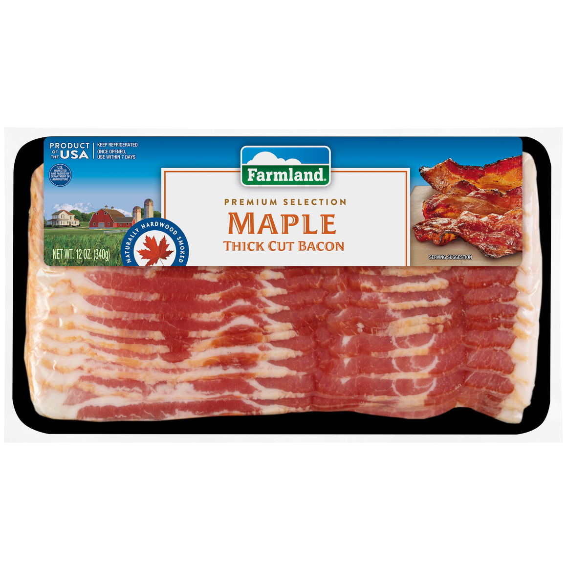 Premium Maple Thick Cut Bacon, 12oz | Farmland Foods