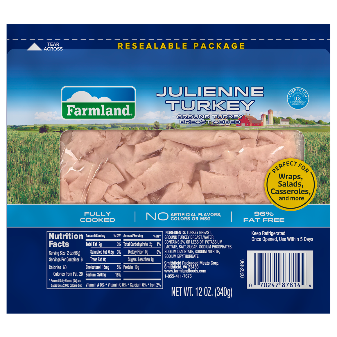 Julienne Turkey, 12oz | Farmland Foods