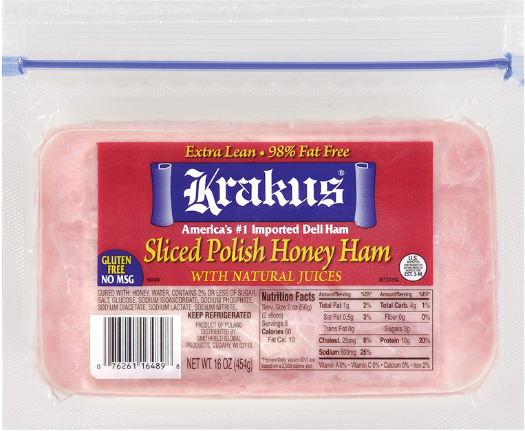 Sliced Polish Honey Ham | Krakus Foods