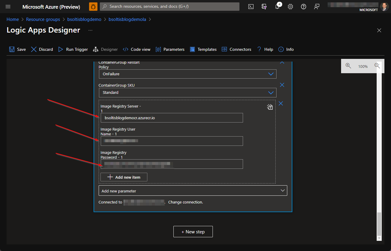 Deploying an image from Azure Container Registry with Azure Logic Apps ...