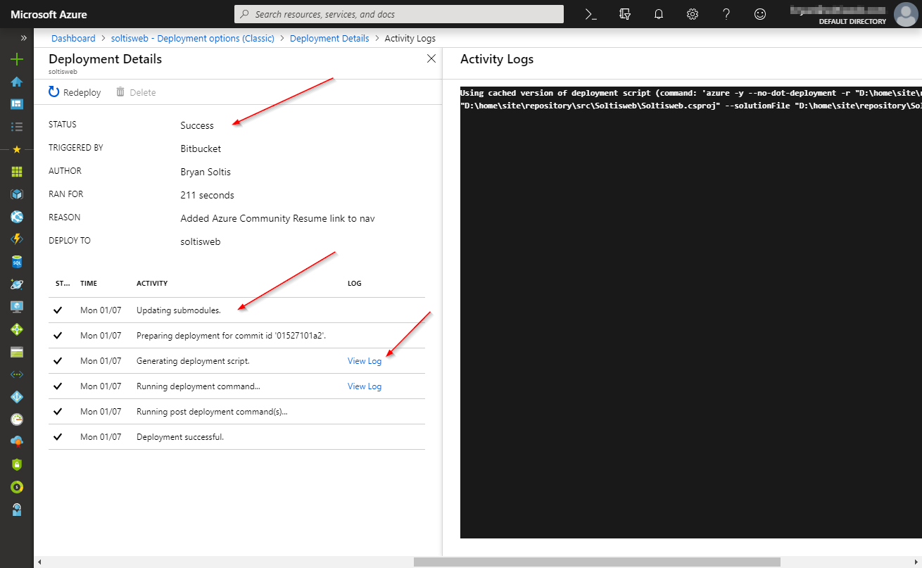 Checking out the Azure Deployment Center for Azure App Services - Soltisweb