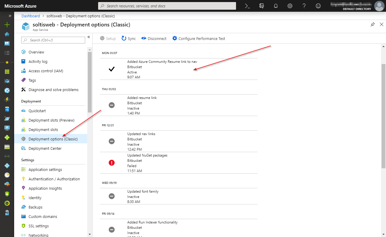 Checking out the Azure Deployment Center for Azure App Services - Soltisweb