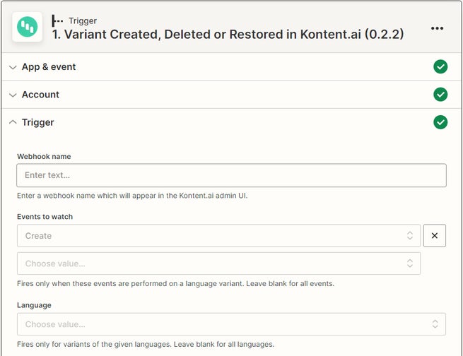 Integrate Zapier (automation) | Kontent.ai Learn