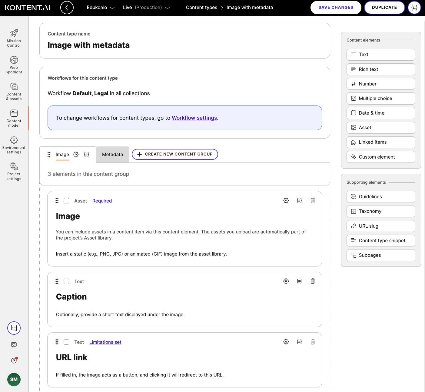 Use a dedicated content type for assets | Kontent.ai Learn