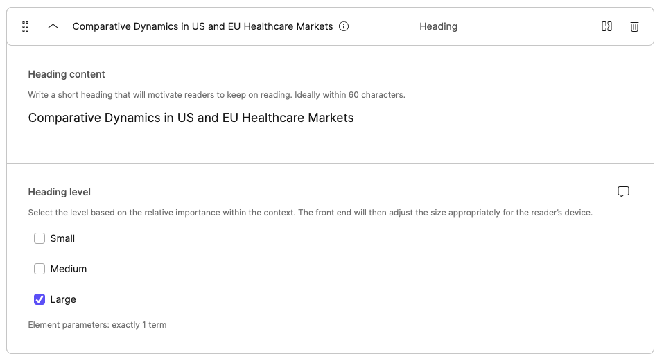 Headings, structure, and content formatting | Kontent.ai Learn