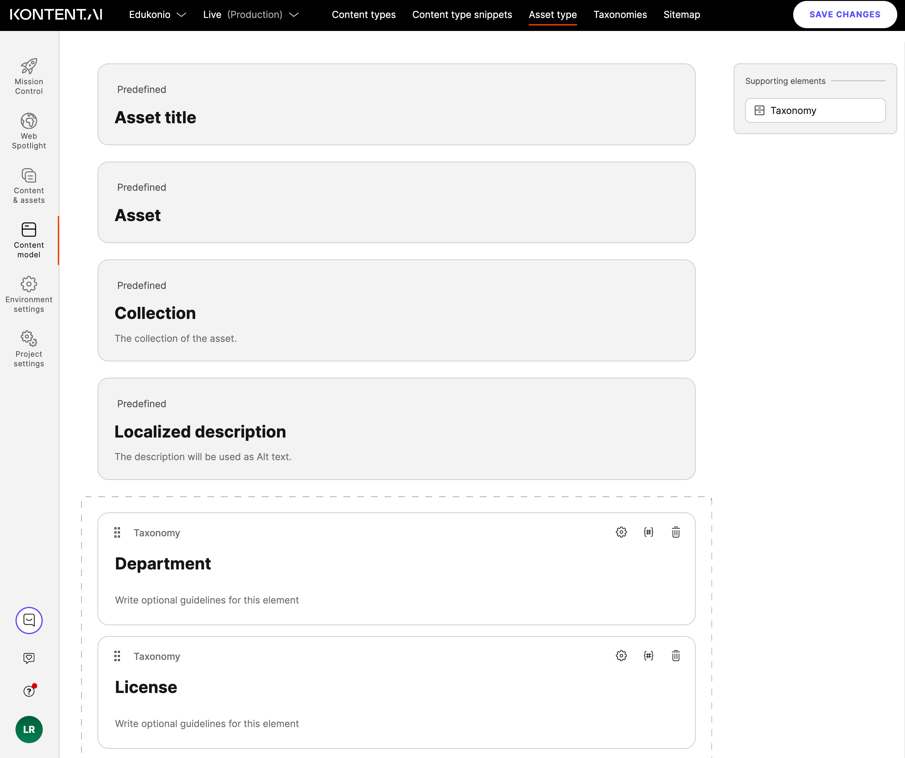 Tag assets with asset taxonomies | Kontent.ai Learn