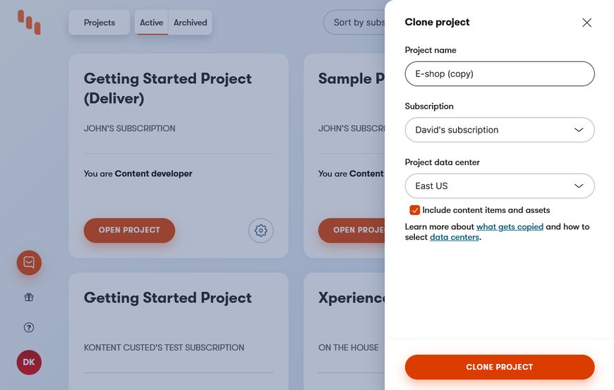 Projects | Kontent.ai Learn