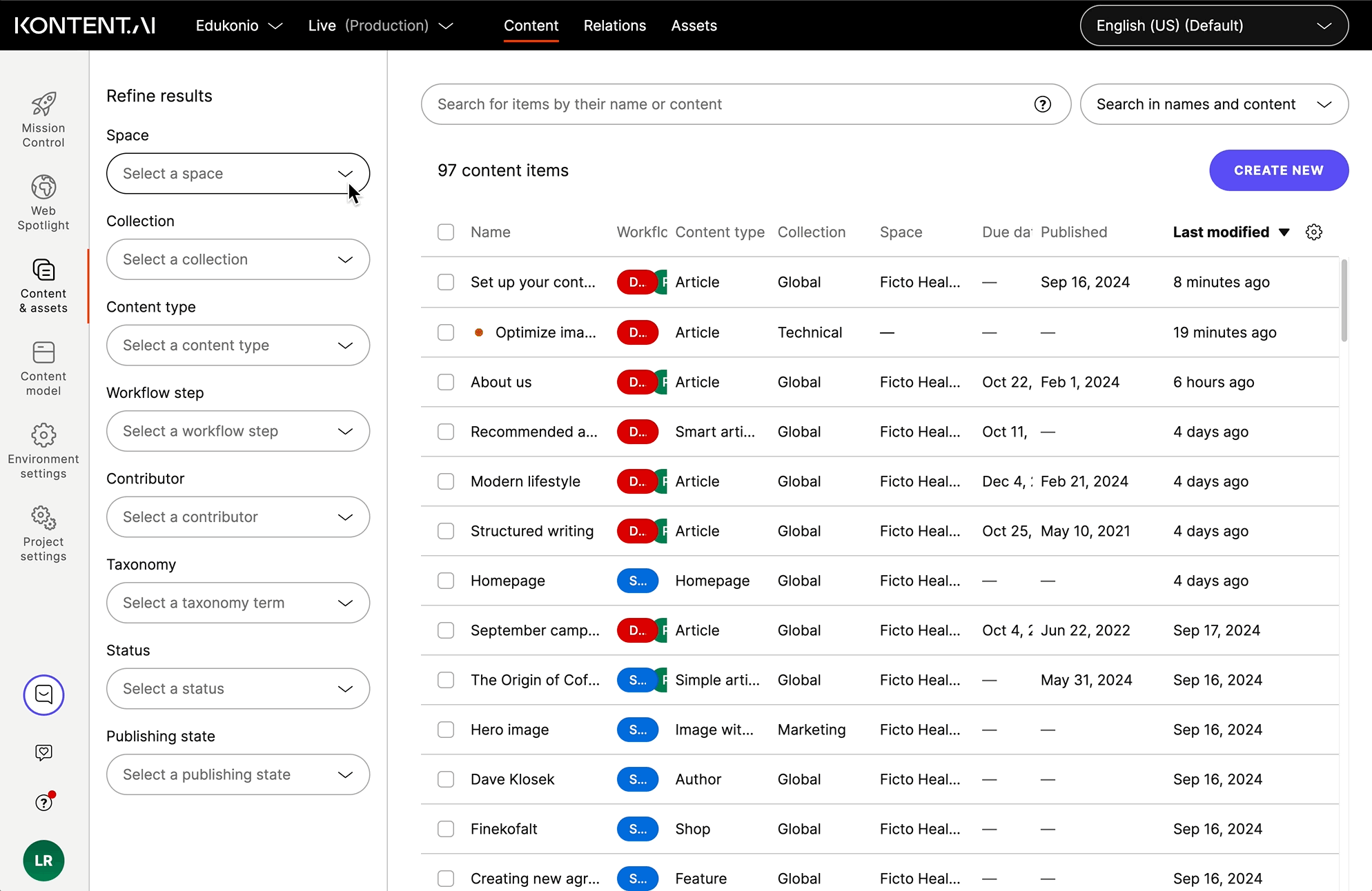 Find and filter | Kontent.ai Learn