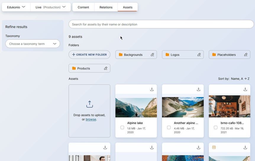 Asset library | Kontent.ai Learn
