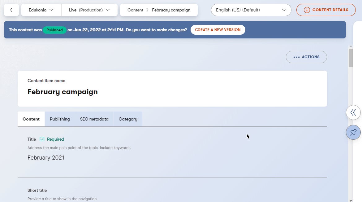 Schedule unpublish | Kontent.ai Learn