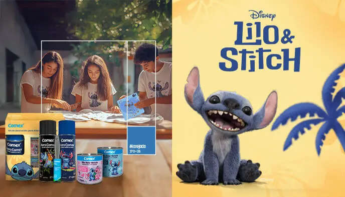 Kit de Comex con dibujo y bolsa de Lilo y stitch la pelicula